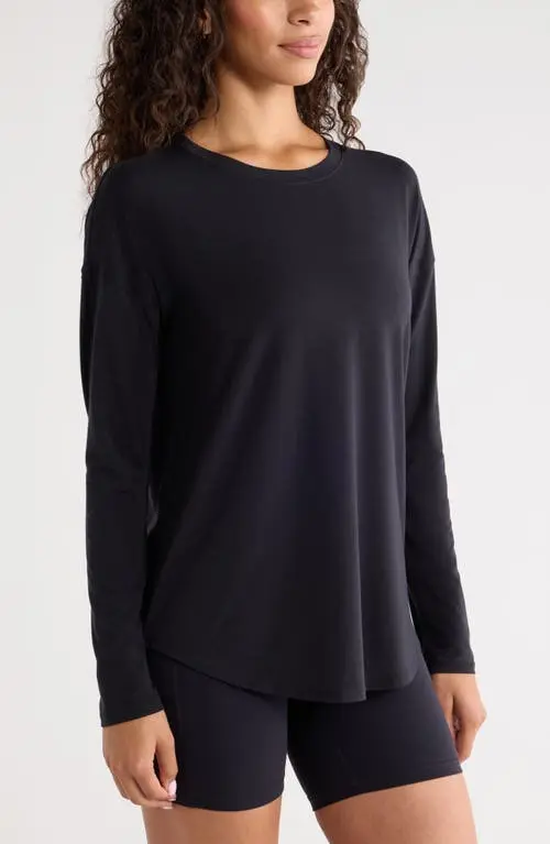 Zella Breathe Long Sleeve Performance T-shirt - Black