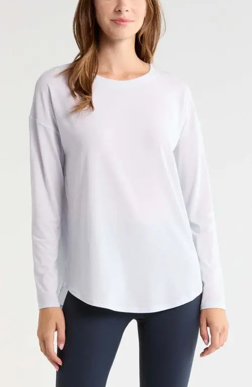 Zella Breathe Long Sleeve Performance T-shirt - Blue Ancient