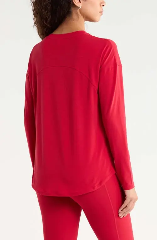 Zella Breathe Long Sleeve Performance T-shirt - Red Jester
