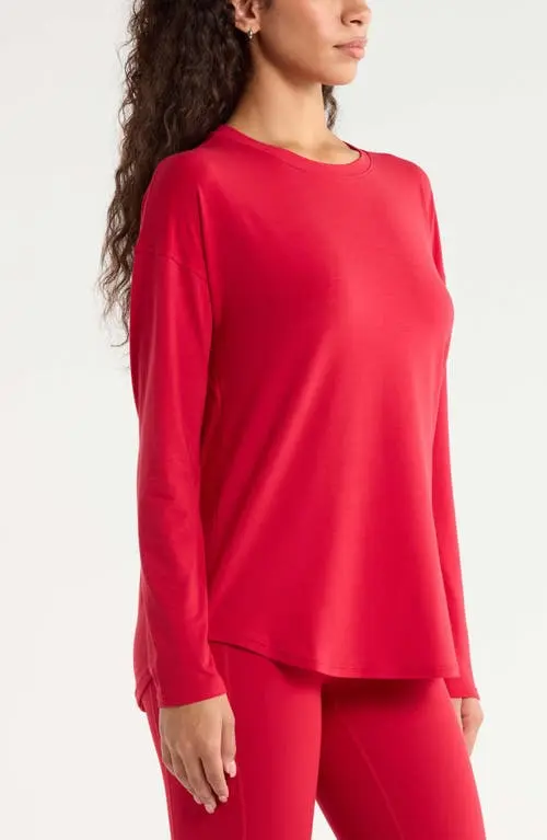 Zella Breathe Long Sleeve Performance T-shirt - Red Jester