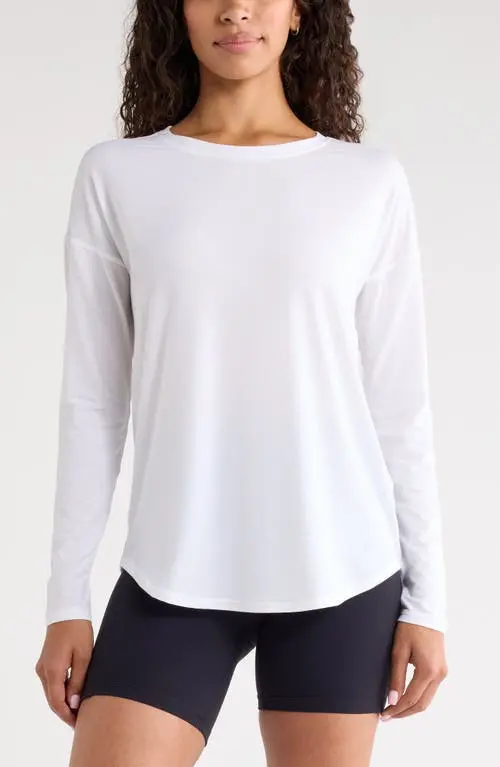 Zella Breathe Long Sleeve Performance T-shirt - White