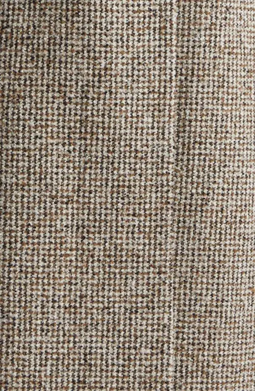 REISS Kai Check Wool Blend Bouclé Coat - Brown Check