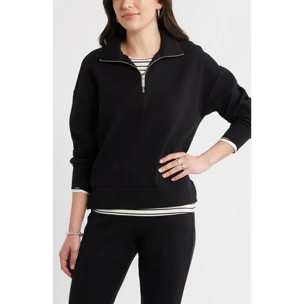 Caslon Half Zip Sweatshirt - Black