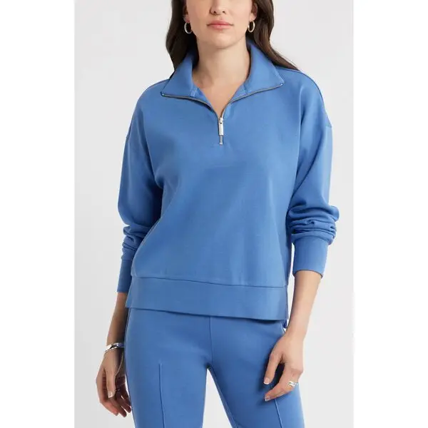 Caslon Half Zip Sweatshirt - Blue Glory