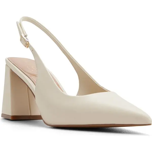 Aldo Jannette Slingback Pointed Toe Pump - White