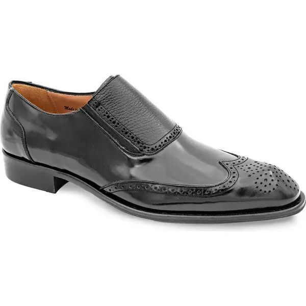 Mezlan Wingtip Slip-on Shoe - Black