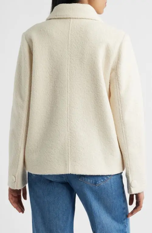 Bernardo Short Bouclé Coat - Cream