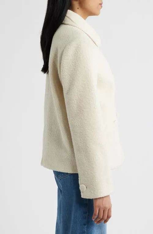 Bernardo Short Bouclé Coat - Cream