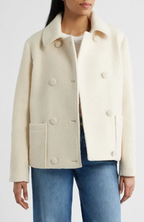 Bernardo Short Bouclé Coat - Cream