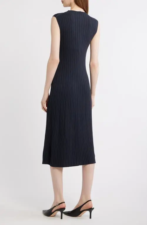Theory Regal Mock Neck Sleeveless Merino Wool Rib Dress