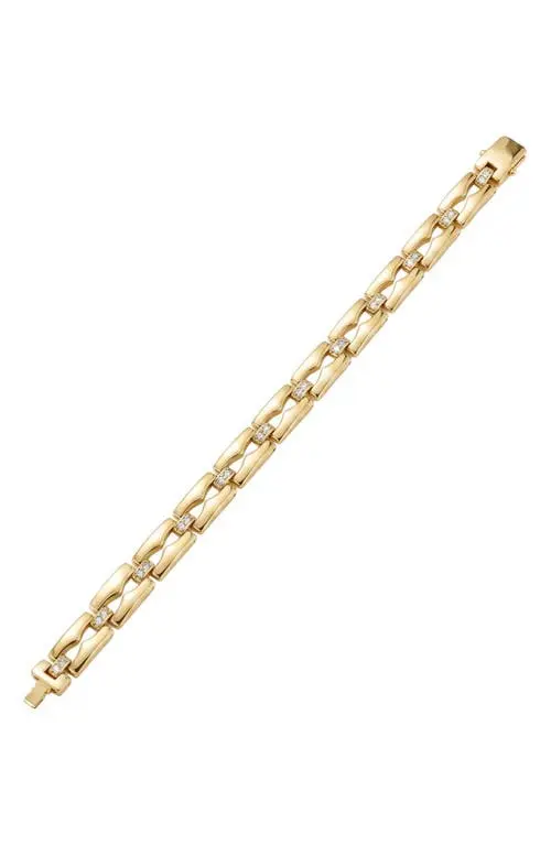 Argento Vivo 18k Plated Cubic Zirconia Link Bracelet