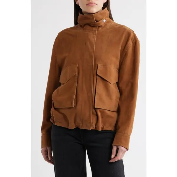 Bernardo Suede Bubble Jacket - Cognac