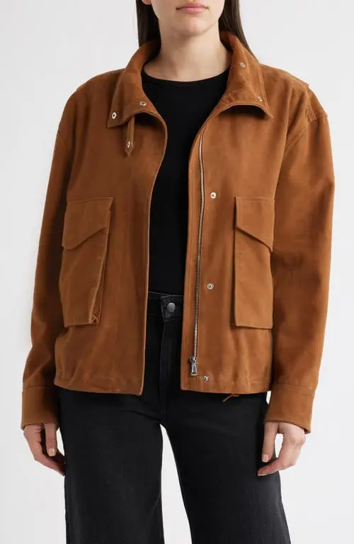 Bernardo Suede Bubble Jacket - Cognac