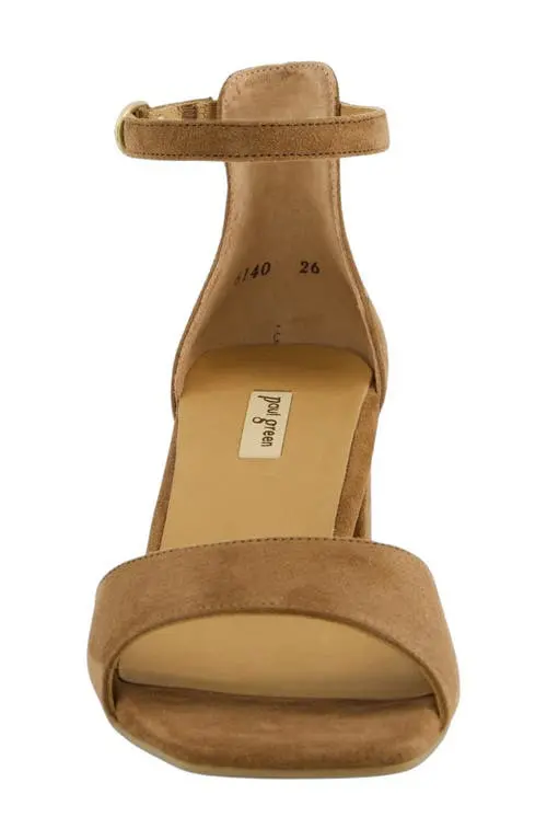 Paul Green Estelle Ankle Strap Sandal - Nut Suede