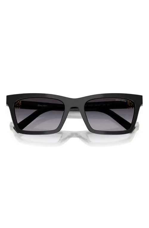 Miu Miu 55mm Gradient Rectangular Sunglasses