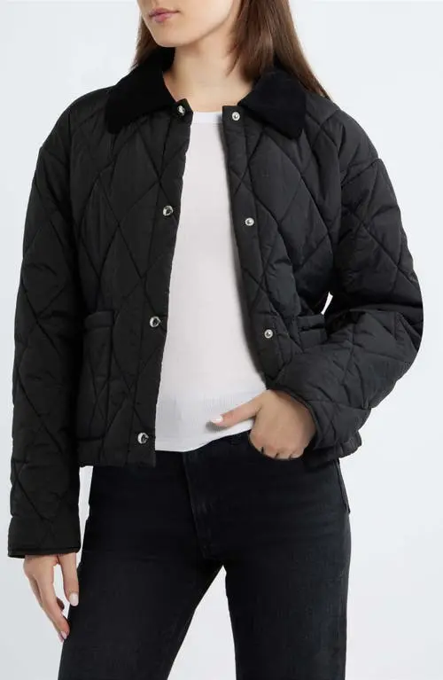 Sam Edelman Quilted Crop Jacket - Black