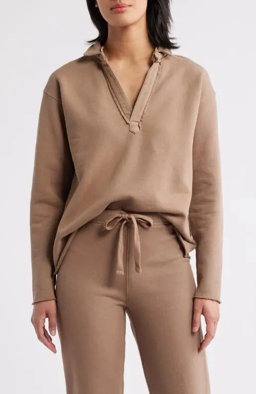 Frank & Eileen Patrick Popover Henley Sweatshirt - Toasted