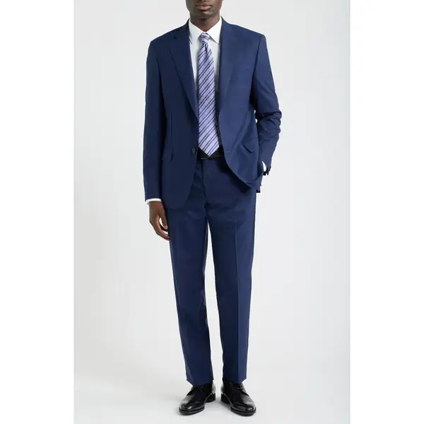 HERITAGE GOLD Solid Zegna Wool Suit - Blue