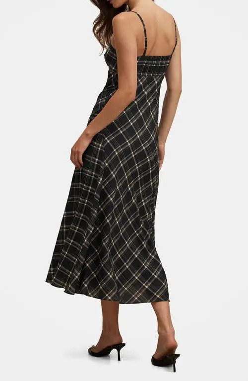 EVER NEW Harley Check Godet Midi Dress