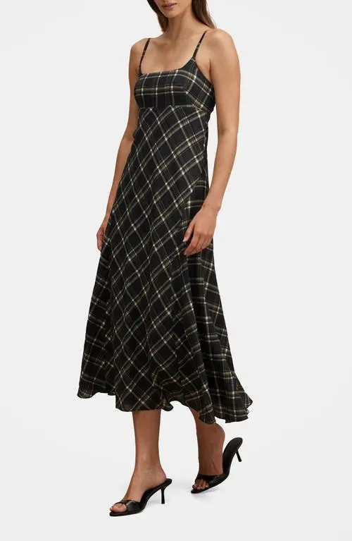 EVER NEW Harley Check Godet Midi Dress