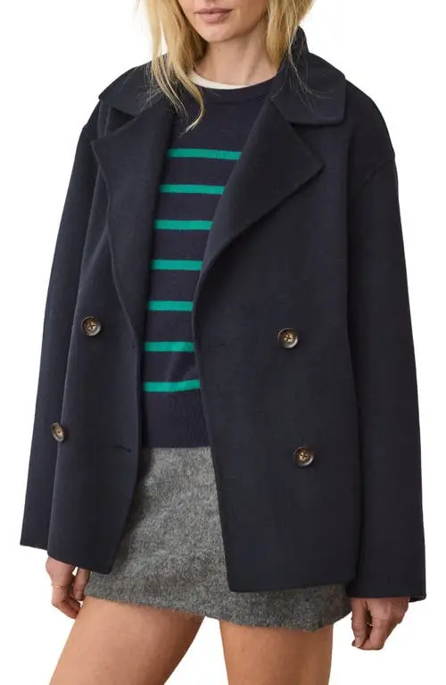 Marine Layer Colette Wool Blend Peacoat - Navy