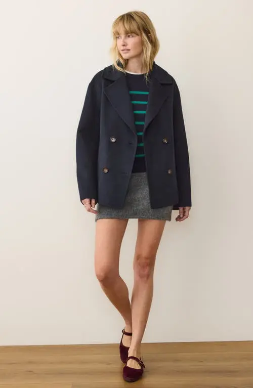 Marine Layer Colette Wool Blend Peacoat
