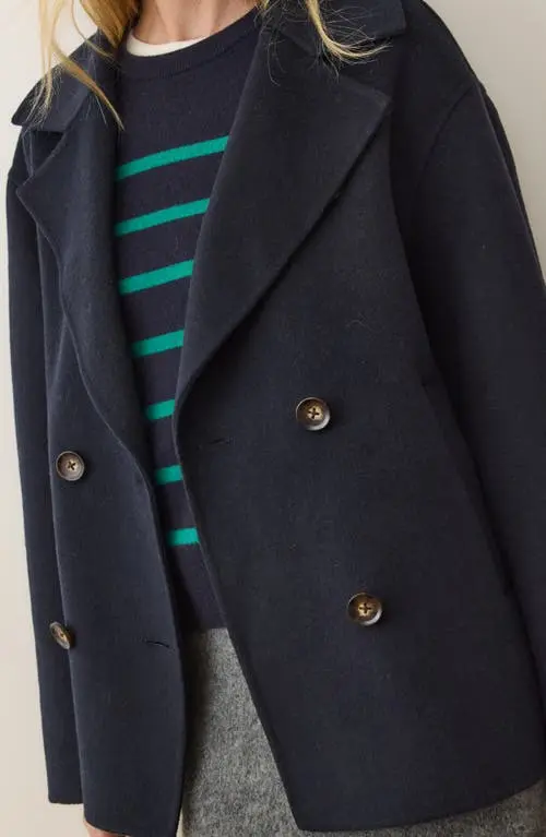 Marine Layer Colette Wool Blend Peacoat