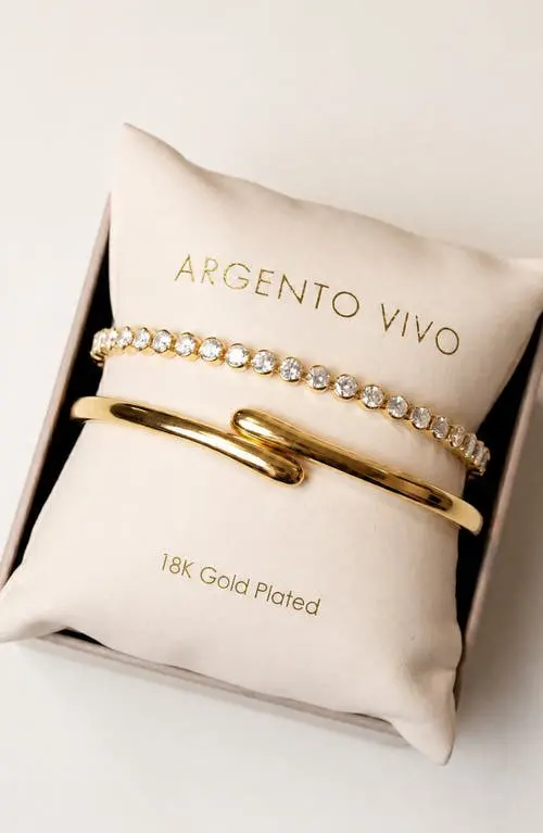 Argento Vivo Bezel Tennis Bracelet Set