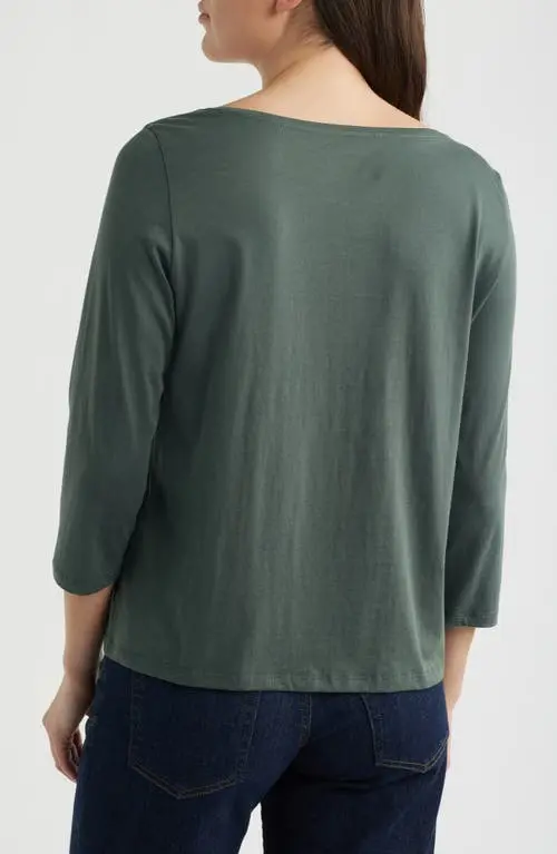Eileen Fisher Bateau Neck Jersey Top - Everglade