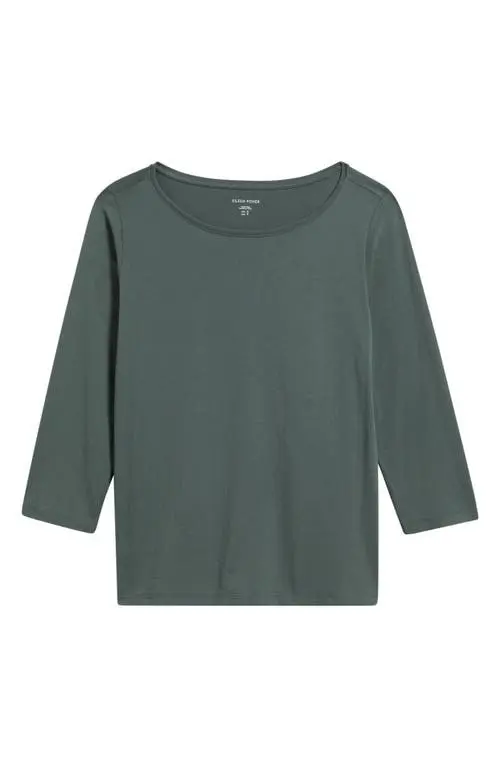 Eileen Fisher Bateau Neck Jersey Top - Everglade