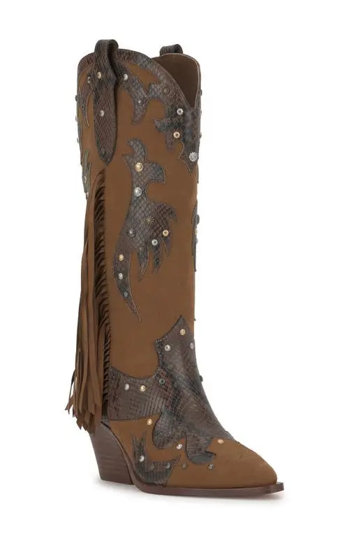 Jessica Simpson Piarin Pointed Toe Western Boot - Light Hickory