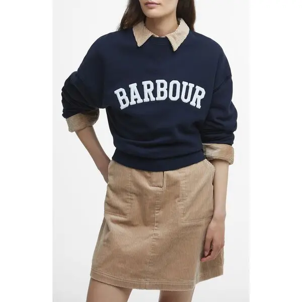 Barbour Silverdale Logo Sweatshirt - Navy
