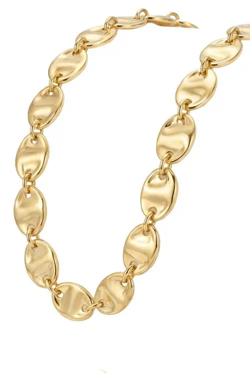 Argento Vivo Hammered Link Chain Necklace