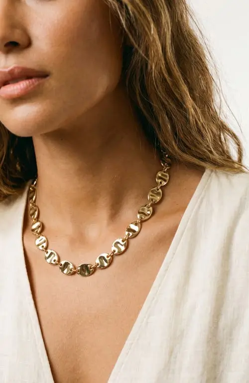 Argento Vivo Hammered Link Chain Necklace