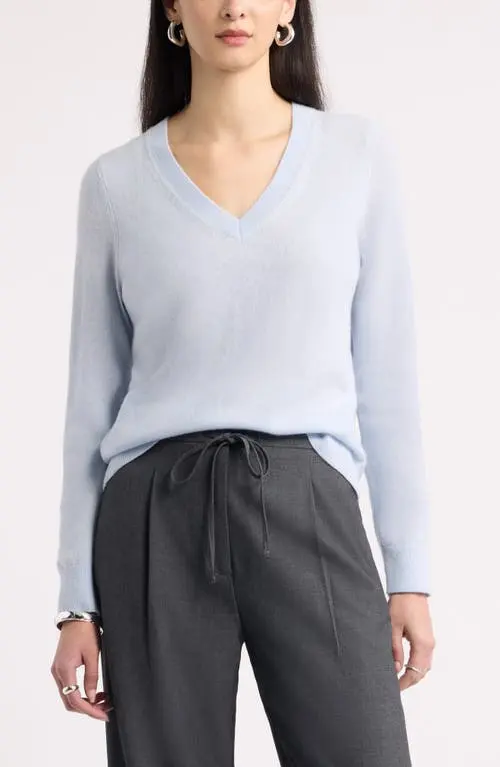 Nordstrom V-neck Cashmere Sweater - Blue Xenon