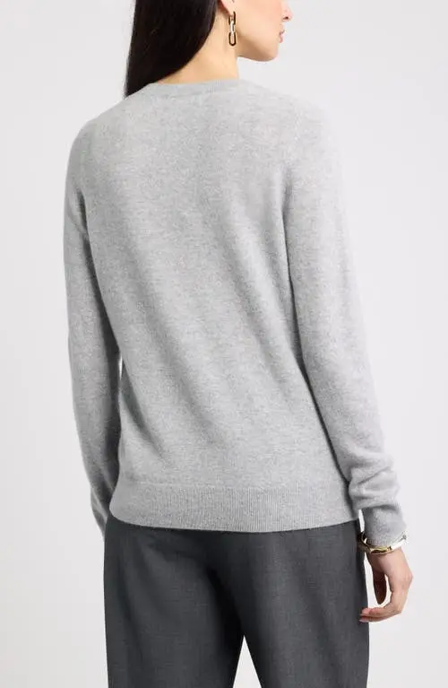 Nordstrom V-neck Cashmere Sweater - Grey Silk Heather