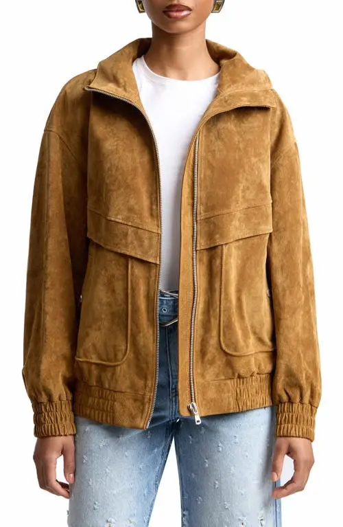 Avec Les Filles Oversize Suede Zip Jacket