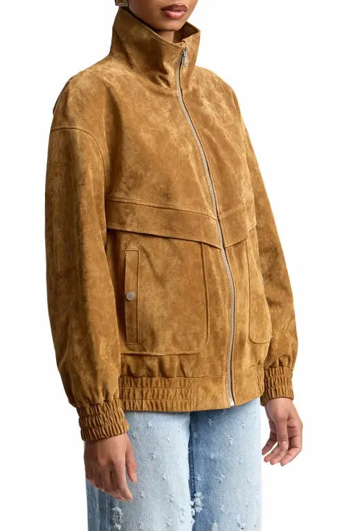 Avec Les Filles Oversize Suede Zip Jacket