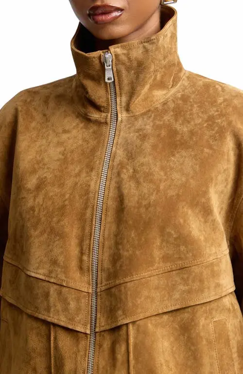 Avec Les Filles Oversize Suede Zip Jacket