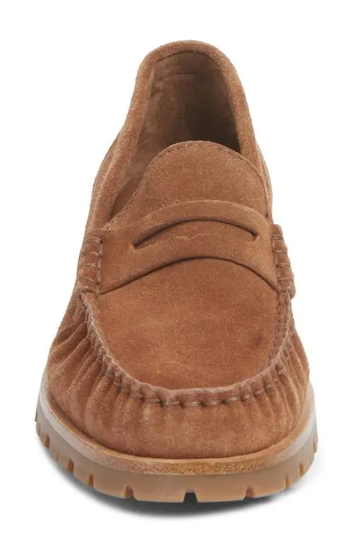 Rag & Bone Corey Lug Sole Penny Loafer - Umber Suede