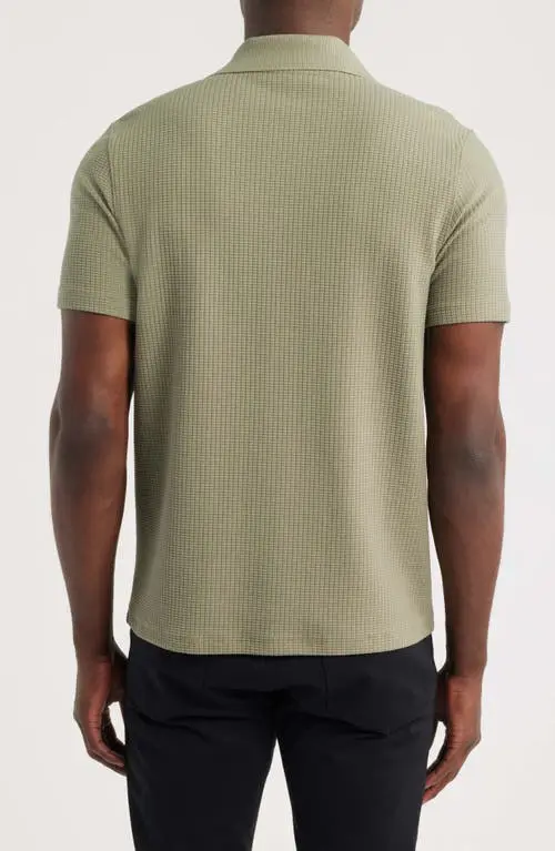 Vince Grid Waffle Knit Button-up Shirt - Sage