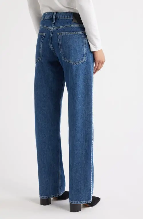 Rag & Bone Saige Studded Low Rise Relaxed Straight Leg Jeans