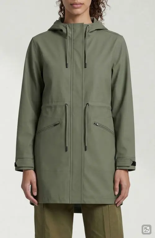 NOIZE Sibil Hooded Water Repellent Jacket - Sage