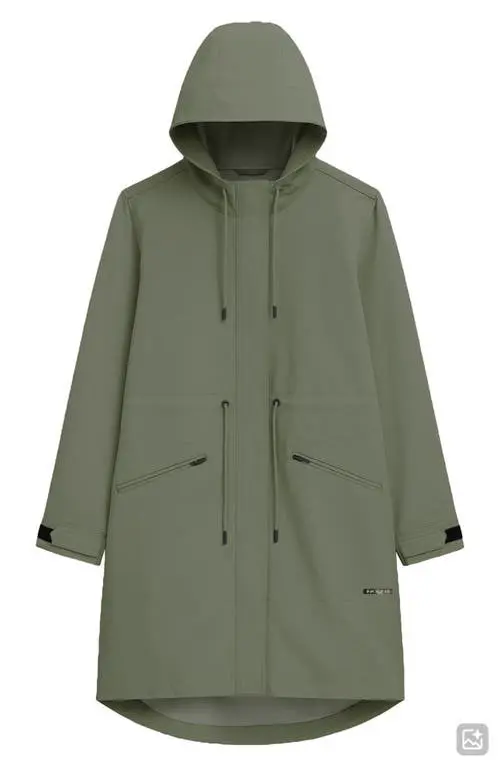 NOIZE Sibil Hooded Water Repellent Jacket - Sage