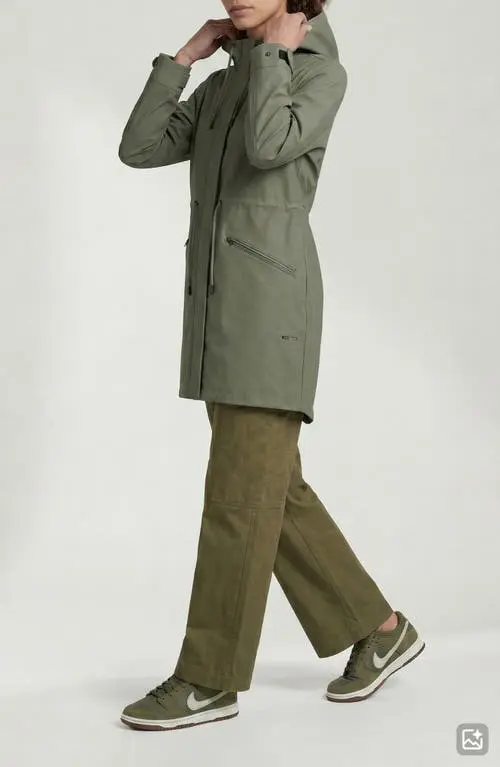 NOIZE Sibil Hooded Water Repellent Jacket - Sage