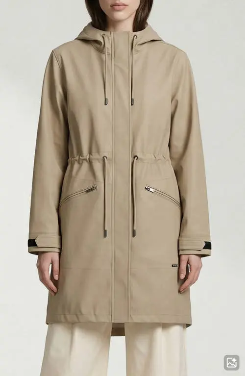 NOIZE Sibil Hooded Water Repellent Jacket - Sand