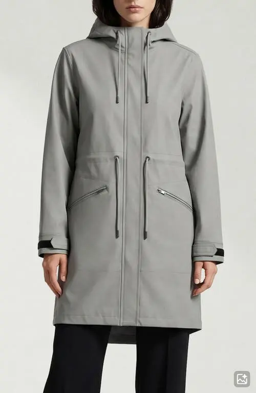 NOIZE Sibil Hooded Water Repellent Jacket - Silver