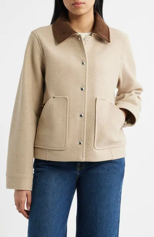 Sam Edelman Corduroy Trim Jacket - Wheat