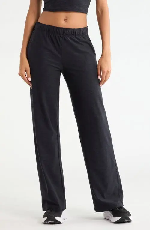 Zella Restore Soft Straight Leg Pull-on Pants - Black Melange