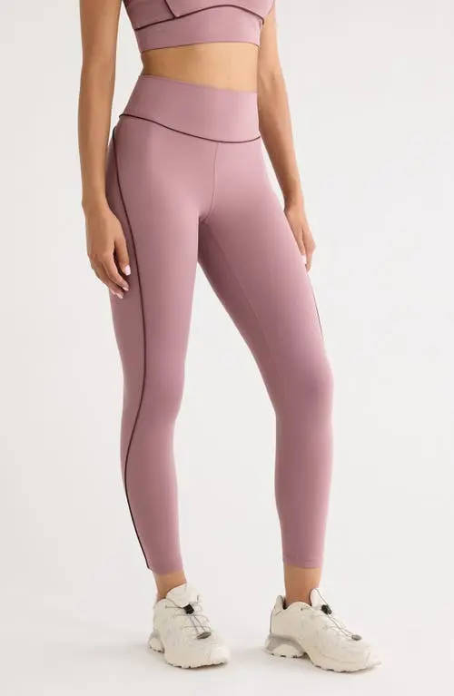 Zella Studio Luxe High Waist 7/8 Piped Leggings - Purple Shake